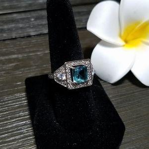 Jewelry | Silver Tone Ring With Light Blue Stone | Poshmark